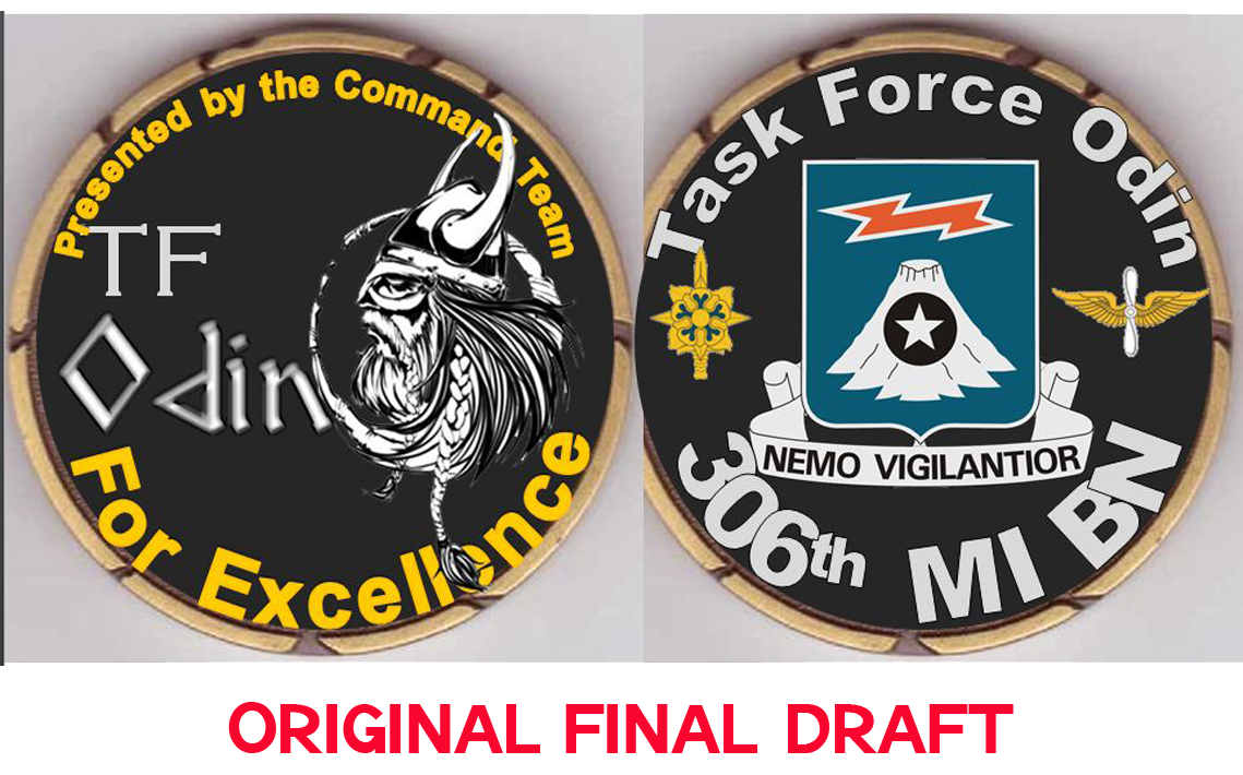 Heraldry Workshop: Task Force ODIN (306th MI Bn): Challenge Coin